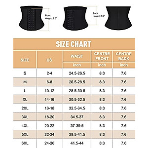 FeelinGirl Women Short Torso Latex Waist Trainer Corset Waist Trainer Breathable Waist Trimmer Hourglass