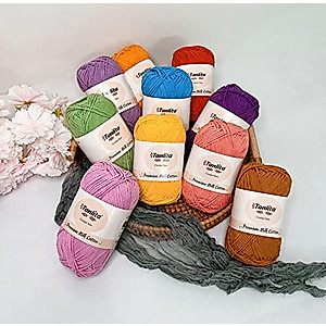 TANLITA 4-Skein Premium Milk Cotton Crochet Yarn 200g (440 Yards), 4-ply Soft Premium Milk Cotton Yarn, 72 Colors Available, Knitting Crochet Milk Cotton Yarn (31-Rusty Red)