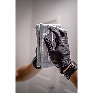 LW Concept Black Medical Nitrile Examination Gloves - Latex & Powder-Free, Disposable, Ultra-Strong, Healthcare, Food Handling Use (Large, Box of 100)