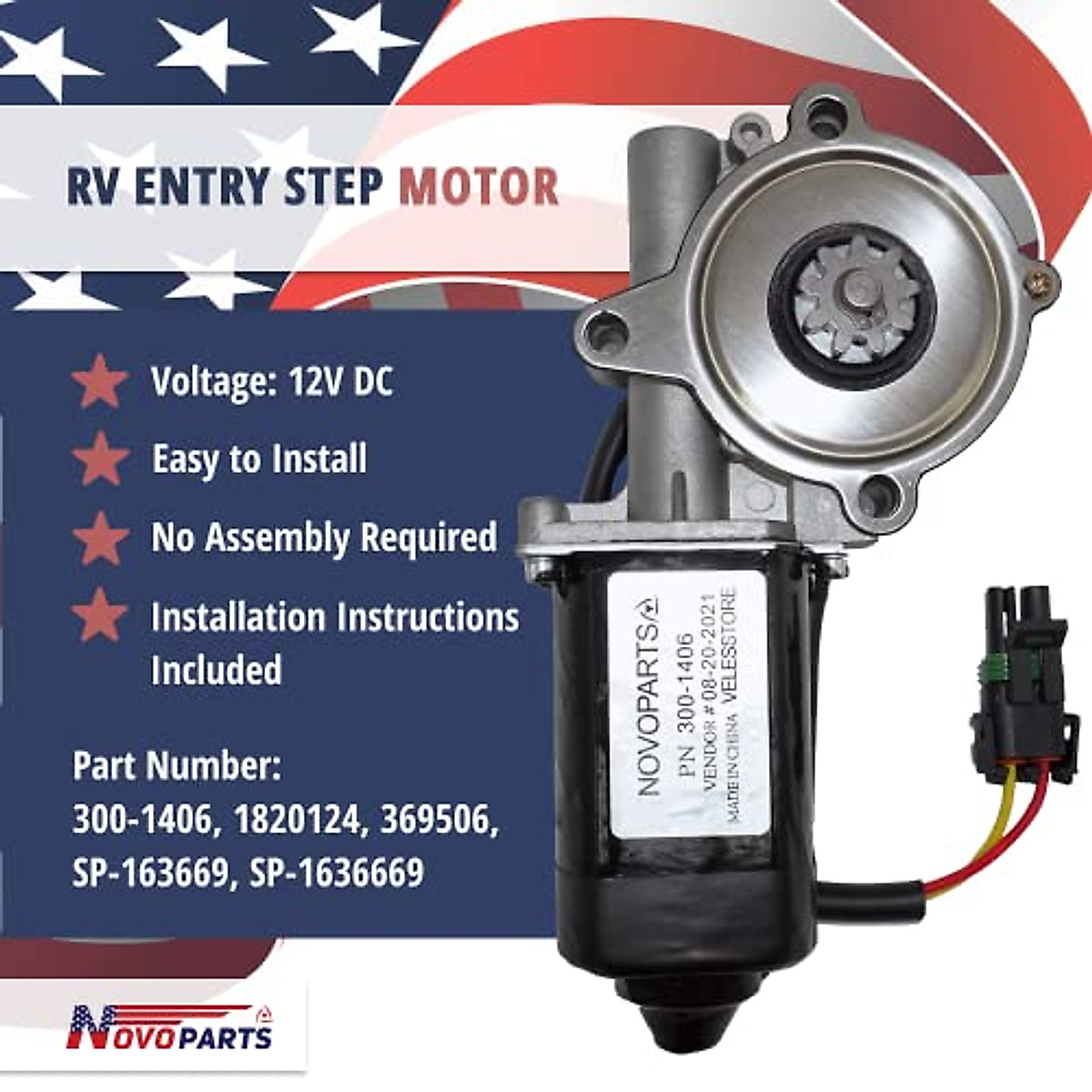 NOVOPARTS 300-1406 RV Entry Step Motor 369506 1820124 369506, SP-163669, SP-1636669 SP1636669