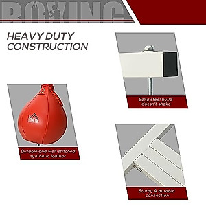 Soozier 2 in 1 Punching Bag Stand, Adjustable Height Heavy Bag Stand with Weighted Base and Speed Bag, Freestanding for Home Gym