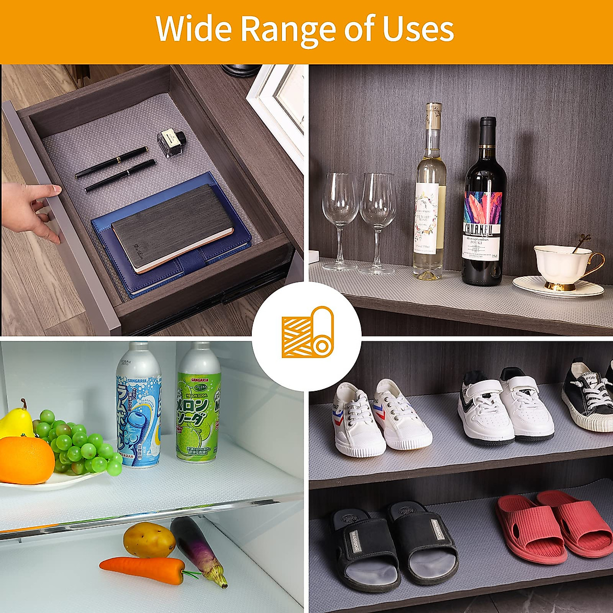 PABUSIOR Refrigerator Liners Mats Washable, 8PCS EVA Transparent 11.8"x17.7" Fridge Shelf Liner, Easy to Cut, Waterproof, Reusable Refrigerator Pads for Fruit, Vegetable Drawers, (Clear Placemat)