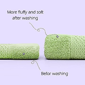 Cleanbear Cotton Hand Towels and Wash Cloths Set with Assorted Colors (6 Towels and 6 washcloths)