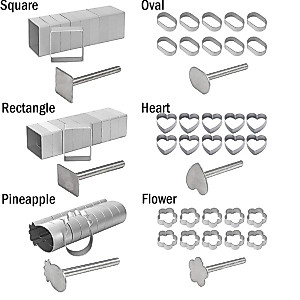 10pcs/Set Rectangle/Ellipse/Pineapple Cake Pie Biscuit Cutter Mold Cutting Press Stamp Molds Stainless Steel Cake Mold Cookie Cutter(Rectangle)
