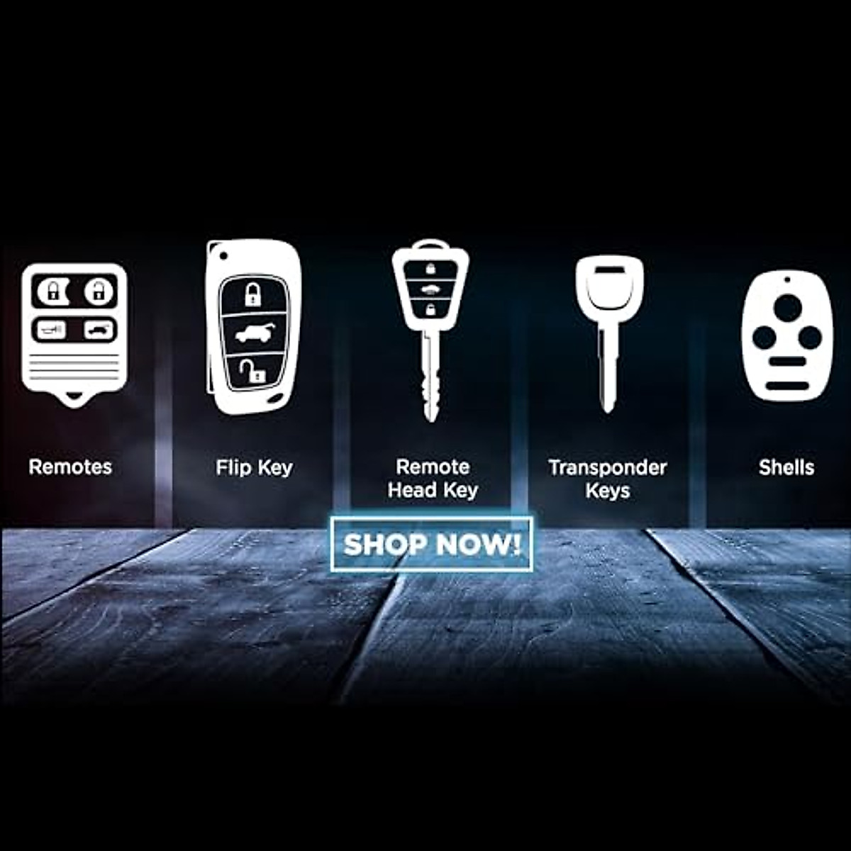 KeylessOption Just The Case Keyless Entry Remote Head Key Combo Fob Shell