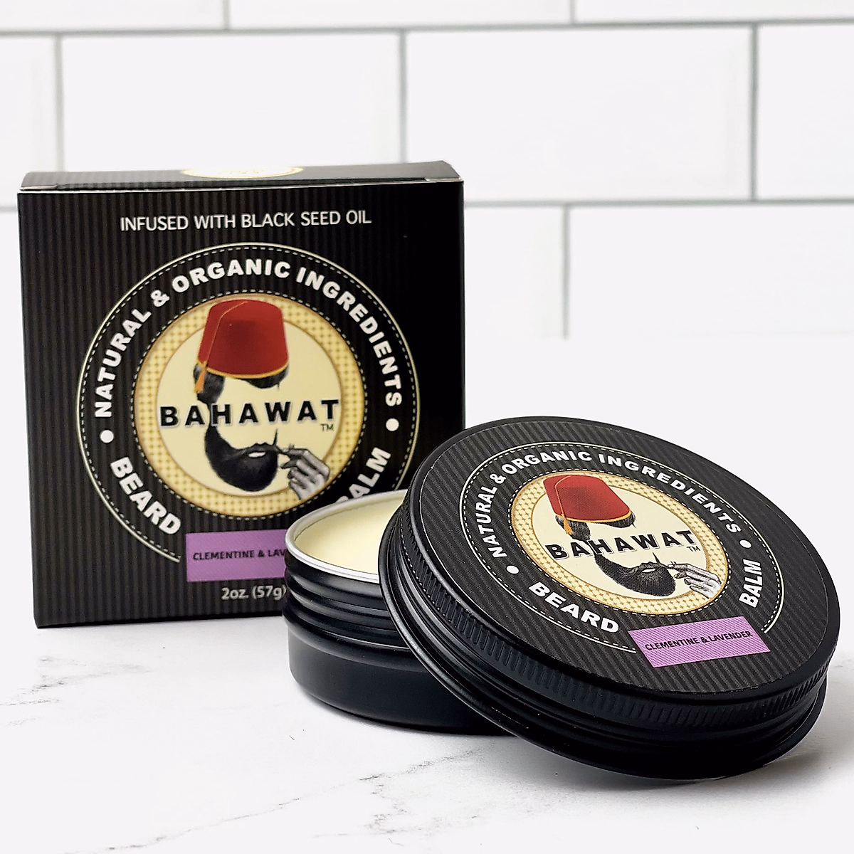 BAHAWAT Clementine & Lavender Beard Conditioner - Styles, Strengthens & Softens - Natural & Organic Formula - ZERO GRIT - Reduces Itch, 2 ounce