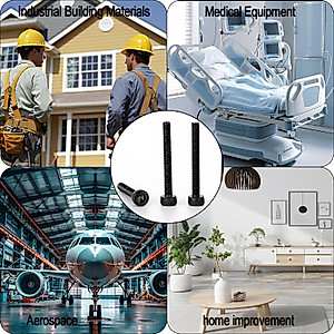 jiuwu 50Pcs M3 x 25mm Socket Head Screw，Thread Pitch 0.5 mm Alloy Steel 12.9 GradeHex Socket Button Head Cap Screws Bolts Kit, Black Oxide Finish