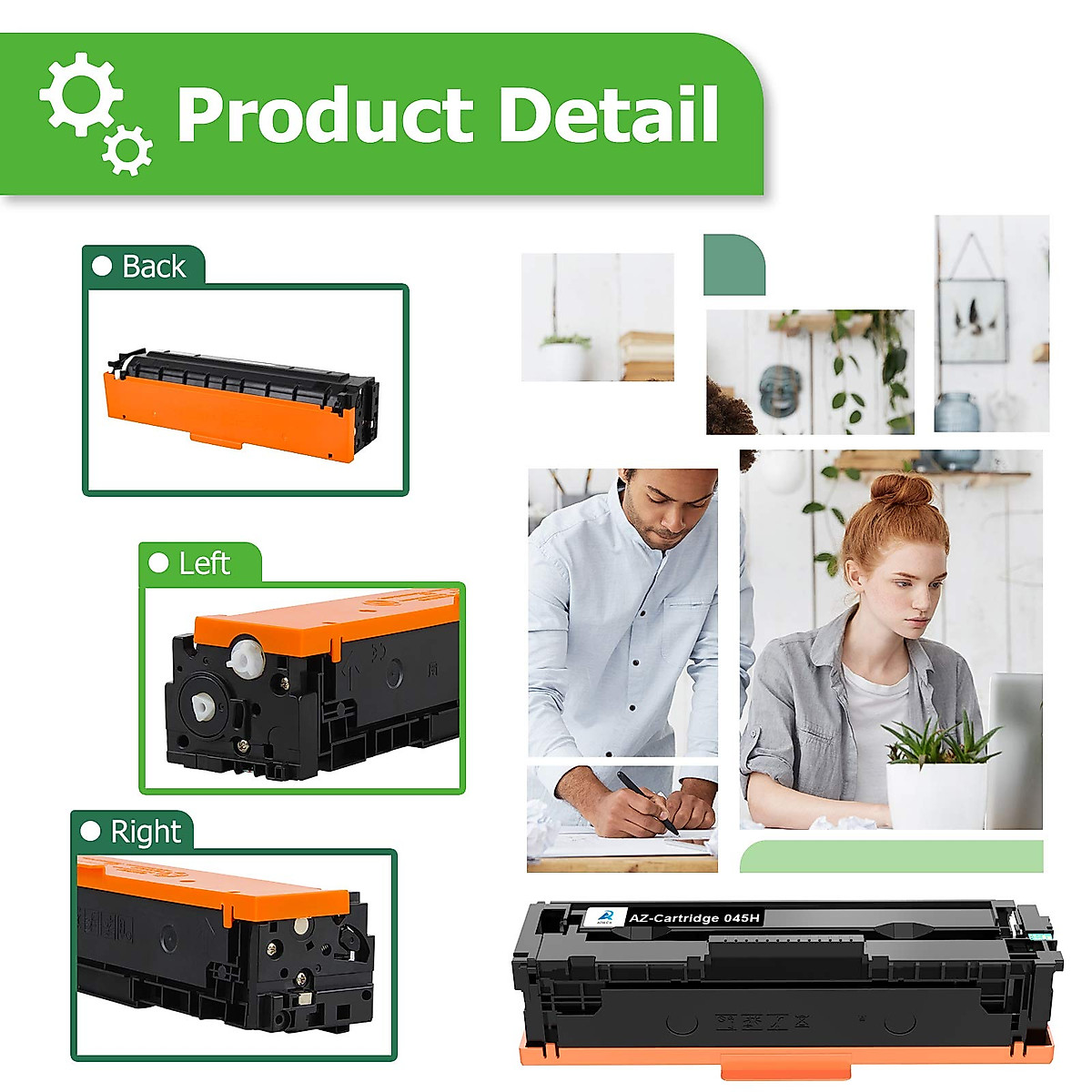 Aztech Compatible Toner Cartridge Replacement for Canon 045 045H MF634Cdw Toner for Canon ImageCLASS MF632Cdw MF634Cdw LBP612Cdw MF632 MF634 LBP612 Printer Toner (Black Cyan Yellow Magenta, 5-Pack)