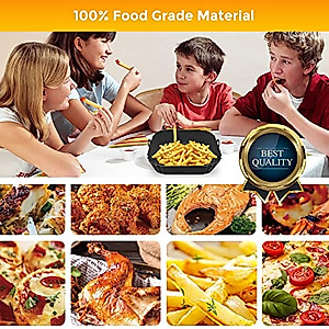 Square Air Fryer Silicone Pot, 8 Inch Reusable Heat Resistant Food Grade Silicone Air fryer Liners Inserts Baskets Bowl Accessories for COSORI Instant Vortex CHEFMAN 4 to 7 QT Air Fryer Oven Microwave