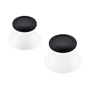 eXtremeRate Black & Transparent Dual-Color Replacement 3D Joystick Thumbsticks, Analog Thumb Sticks with Cross Screwdriver for Nintendo Switch Pro Controller
