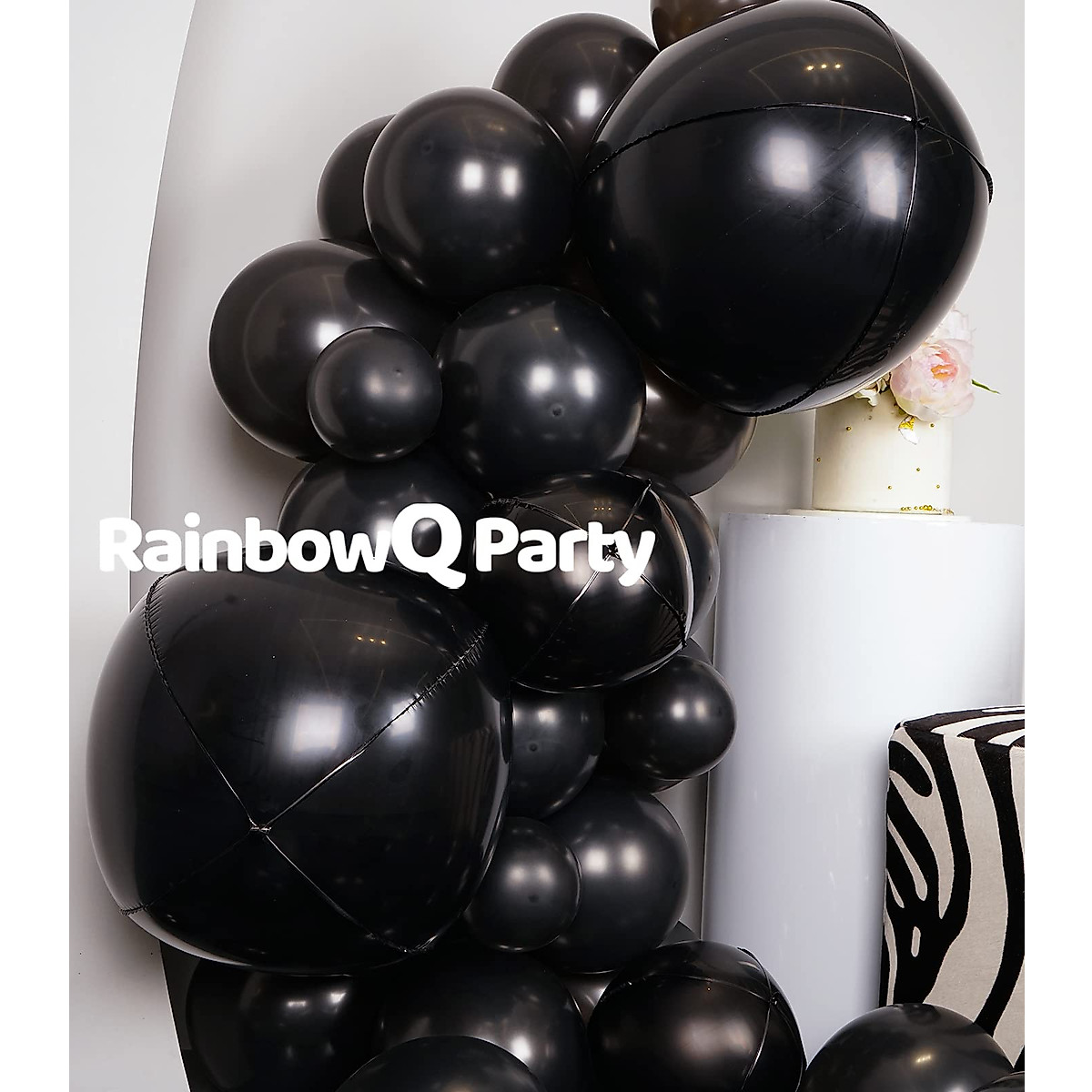 RainbowQ Party 78PCS Black Metallic Balloon Different Sizes 18/12/10/5 Inch Latex Shiny Chrome Helium Balloons Arch Garland Kit for Graduation Birthday Party Decorations