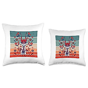 Invertebrates Wirbellose by Krabbelkeller Praying Mantis threatens Throw Pillow, 16x16, Multicolor