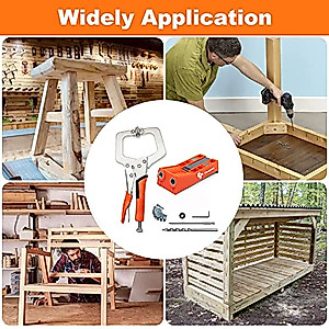 Pocket Hole Jig System Kit, Pocket Screw Jig with 11 Inch Clamp, Square Driver Bit, Hex Wrench, Depth Stop Collar, Step Drill Bit, Coarse Square Driver Screws, All In One for Joinery Work