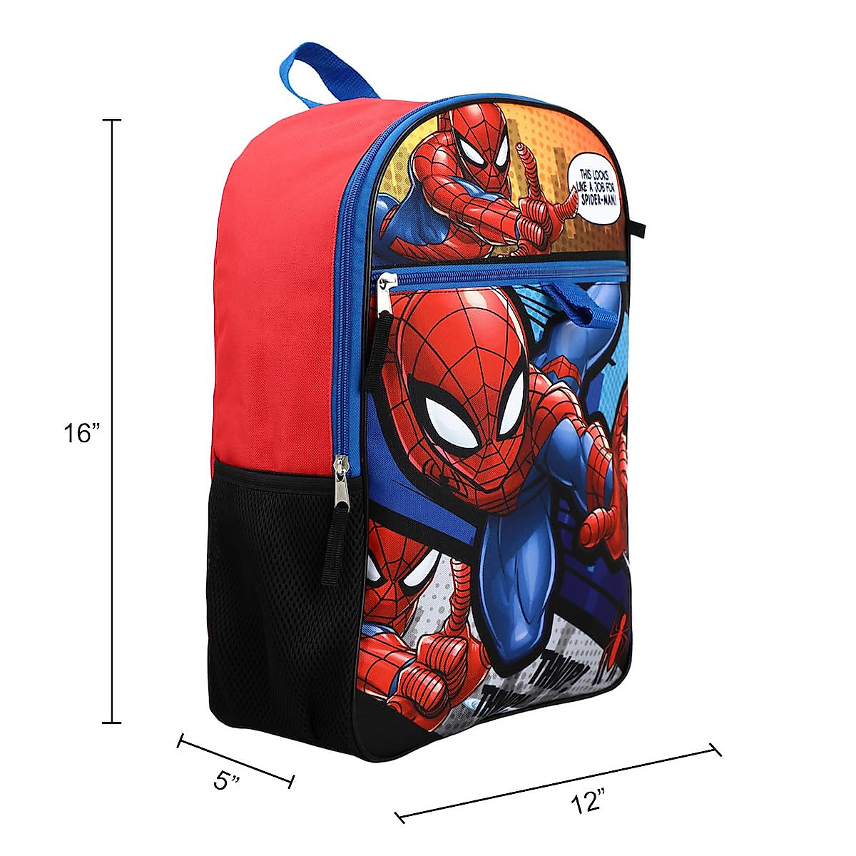 Marvel Spiderman Backpack accessories 6 piece Value Set for Boys