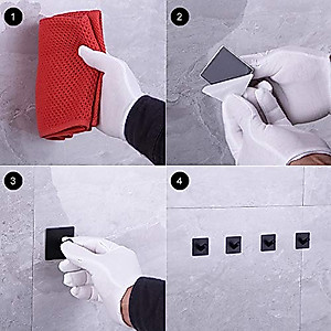 kimzcn Towel Hook/Adhesive Hooks - Wall Hooks for Coat/Robe/Towels Stick on Bathroom/Kitchen, Stainless Steel 4-Packs