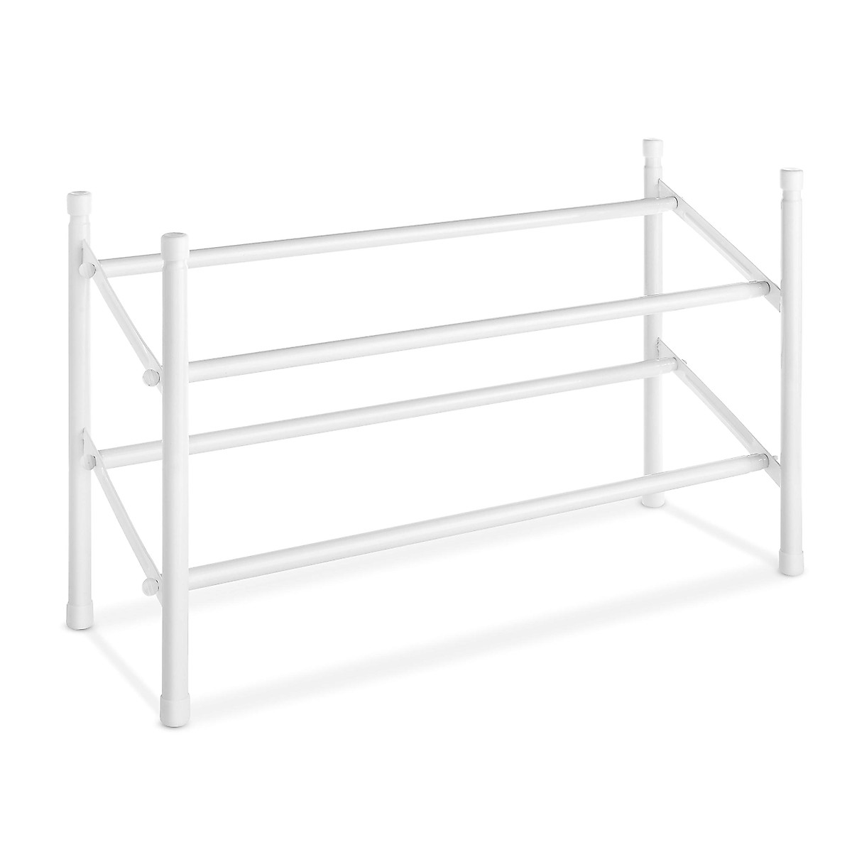 Whitmor, White 2-Tier Expandable and Stackable Shoe Rack