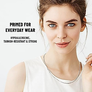 TRUFINE Sterling Silver Box Chain Necklace Thin, Dainty, 925 Sterling Silver Durable Sturdy gift 0.8mm &1mm Jewelry for Women Men Made in Italy (Length 24 Inch, 1mm)