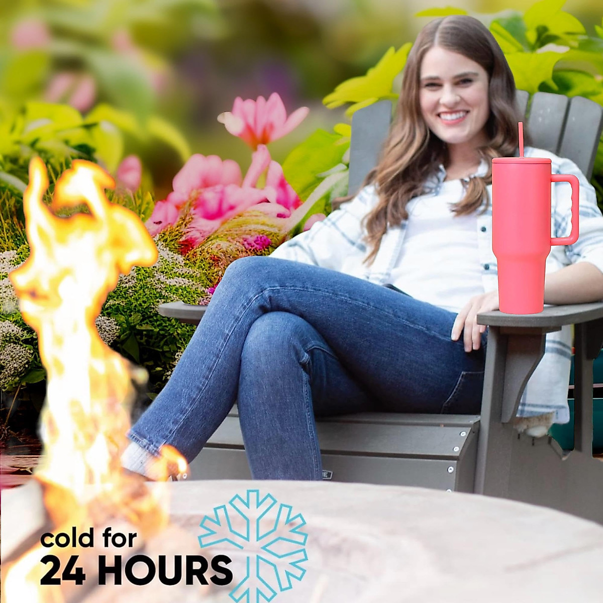 Kiki New York Tumbler with lid (Coral Pink)