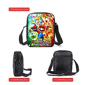 MARALICIA Mario Backpack Set of 3 Lunch Bag, and Pencil Bag Large 16 Inches Anime Cartoon (#17)