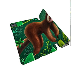 Kawaii Sloth Tropical Animal Pattern Case Compatible with All Generations iPad Air Pro Mini 5 6 11 inch 12.9 10.9 10.2 9.7 7.9 Plastic Fabric Cover Slim Smart Stand SN519 (8.3" Mini 6th gen)