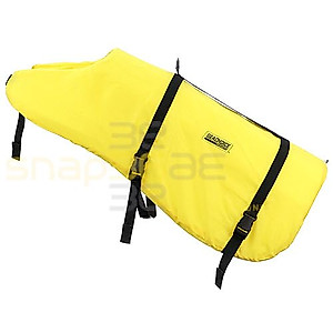 Seachoice Dog Life Vest, Adjustable Life Jacket for Dogs, w/Grab Handle, Yellow, Size XL, Over 90 Lbs.