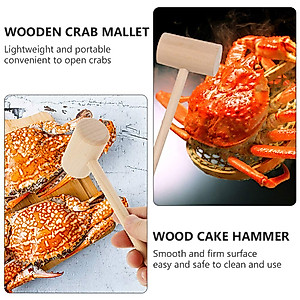 Kichvoe Mini Wooden Hammer 30pcs Wood Crab Lobster Mallets Seafood Hammers Hardwood Shellfish Mallet for Breakable Chocolate Heart Cracking Seafood Tool