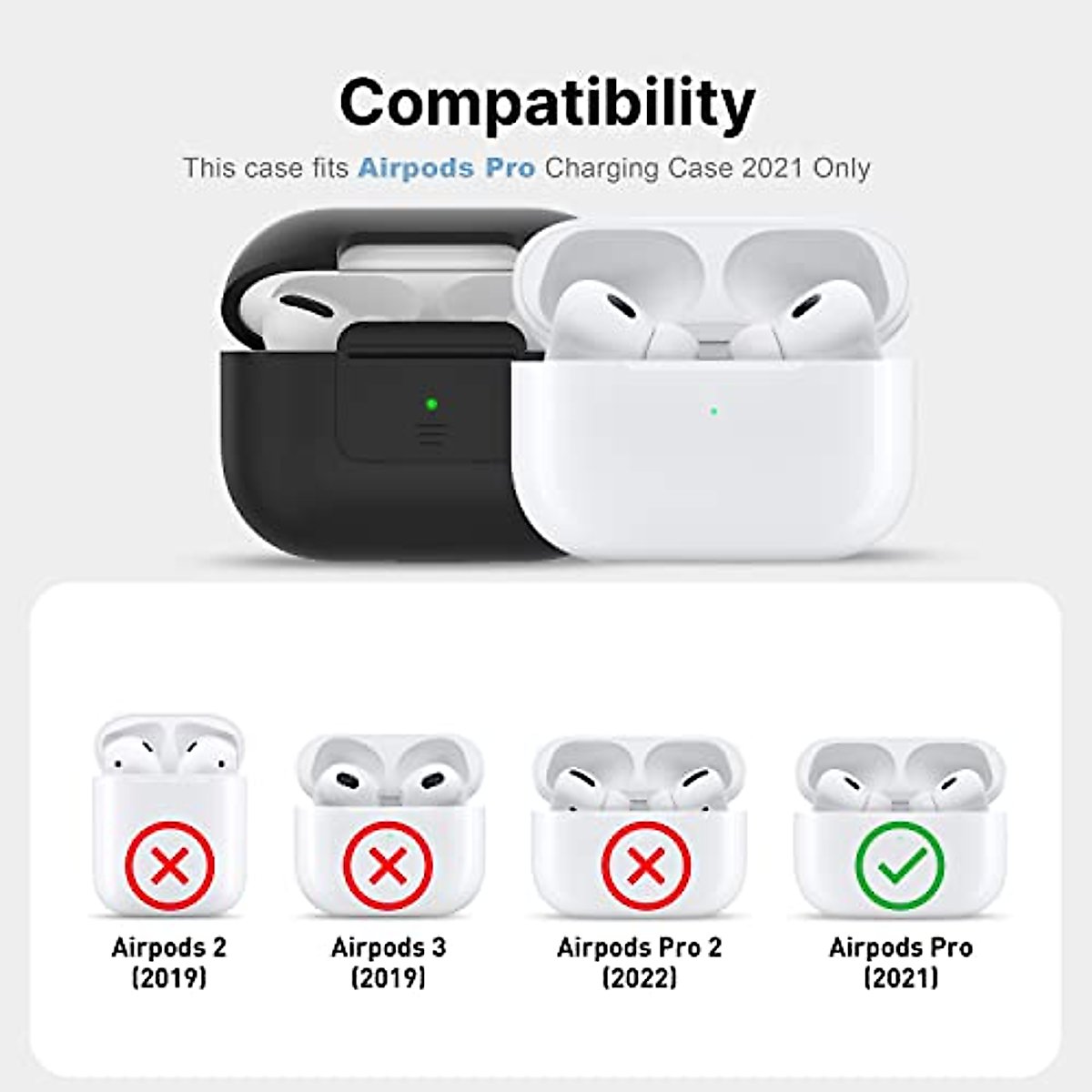 FUNLINK for Airpod Pro Case Cover, [Upgrade Secure Lock] AirPods Pro 1st Generation Case Shockproof Silicone Skin Protective iPod Pro Case with Keychain for Apple Airpods Pro Case 2019