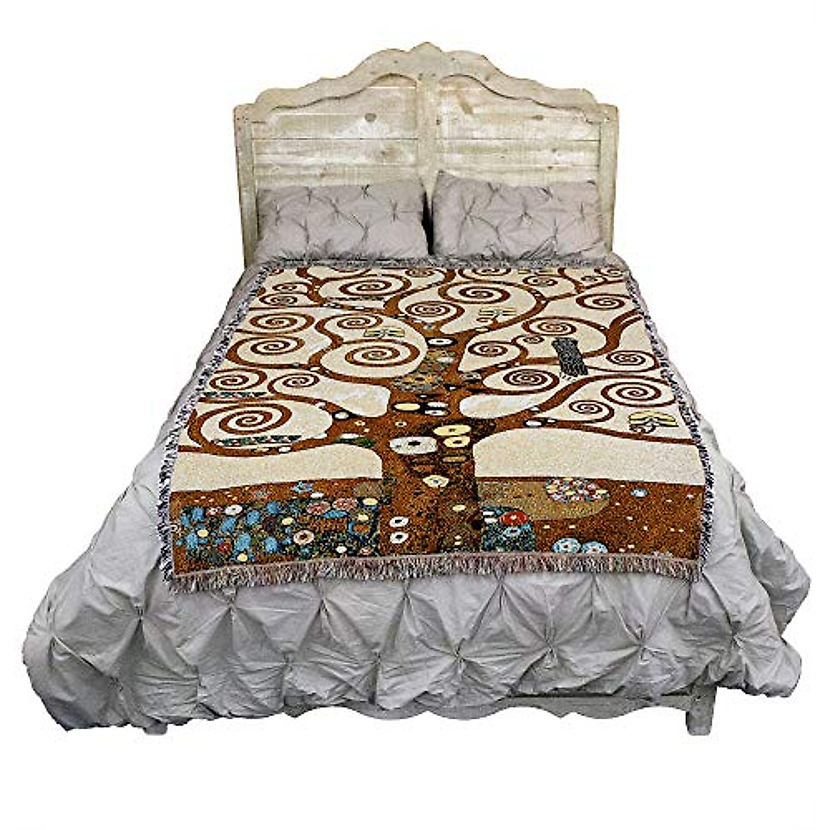 Pure Country Weavers Stoclet Frieze Blanket by Tree of Life - Gustav Klimt - Fine Art Gift Tapestry Throw Woven from Cotton - Made in The USA (72x54)