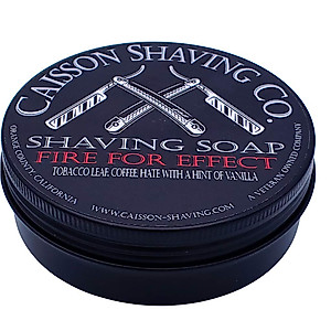 CAISSON SHAVING CO. Fire For Effect Shaving Soap. Veteran Owned Veteran Made. 4 oz can.