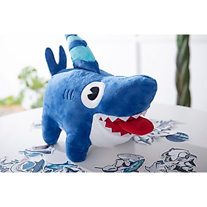 YHPHany Shark Dog Toy (13 inch Plush) with 25 Free Stickers, sharkdog, Shark Plush Animals Plush Doll Birthday Gift, Children, Boys, Girls (Blue Shark Plush)…