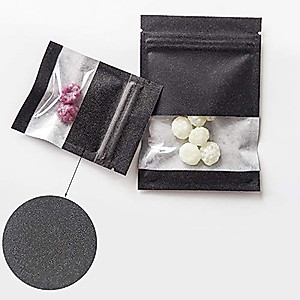 100PCS Clear Window Airtight Brown Kraft Paper for Food Storage Zipper Packaging Bags Resealable Heat Seal Pouch Smell Proof Sample Coffee (Brown,5.1x7.08 Inch)