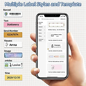 FOUAVRTEL Label Maker Machine with Tape D110 Portable Wireless Bluetooth Label Printer Direct Thermal Printer Rechargeable Labeler Handheld with Multiple Templates Inkless Office Home