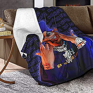 NLE Choppa Blanket Rug Soft Throw Fleece Blankets for Gift Bed Sofa 50"X40" Lightweight Flannel Blanket Bedding