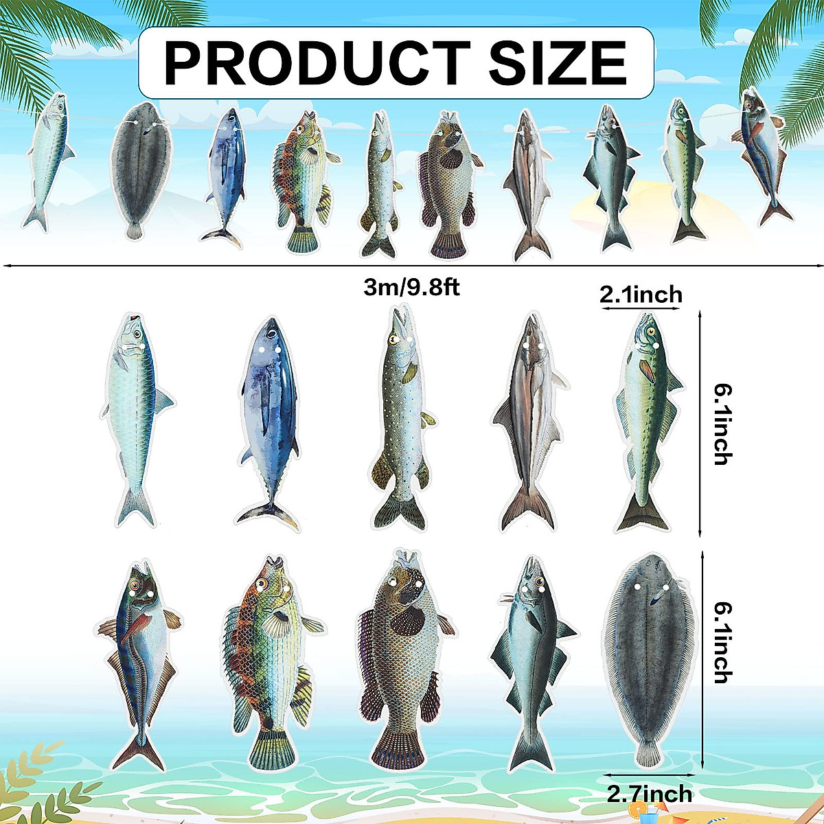 Qeeenar 5 Pcs Gone Fishing Party Supplies Gone Fishing String Hanging Banner Fish Party Decorations Fishing Birthday Decorations Paper for Fisherman's Party Retirement Summer Supplies (Simple Style)