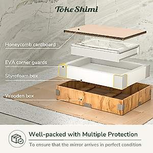 TokeShimi 40x32 Surface Mount Medicine Cabinet Mirror with Electrical Outlet, Frontlit Anti-Fog 3 Colors Temperature Dimmable Surface or Recessed Mount for Bathroom Vanity and Modern