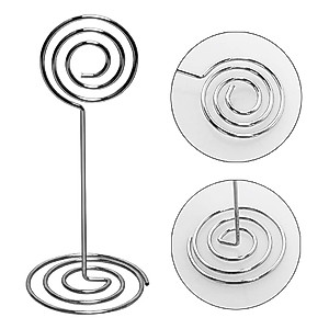 Table Number Card Holders, 25 Pack Wire Shape Table Photo Holder Table Picture Stand Place Card Holder for Wedding Party Gatherings Office Desk Paper Menu Clips (Silver)