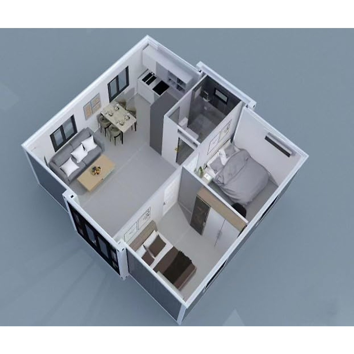 Expandable prefabricated Home Mobile, Prefab House for Hotel, Booth, Office, Guard House, Workshop - Efficient and Versatile Living Solution (20FT*40FT)