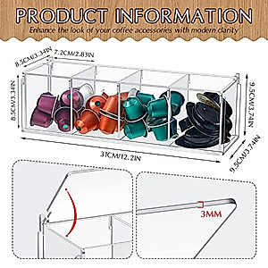 2 Pcs Acrylic Coffee Pod Holder with Lid Coffee Station Organizer Capsule Storage Coffee Bar Accessories for Tea Bag Sugar