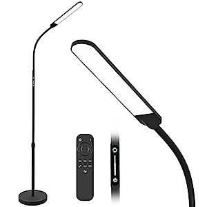 NXONE Led Floor Lamp,Modern Reading Adjustable Standing Height 4 Colors and Stepless Brightness Work Lamp for Living Room Bedroom Reading£¬Black