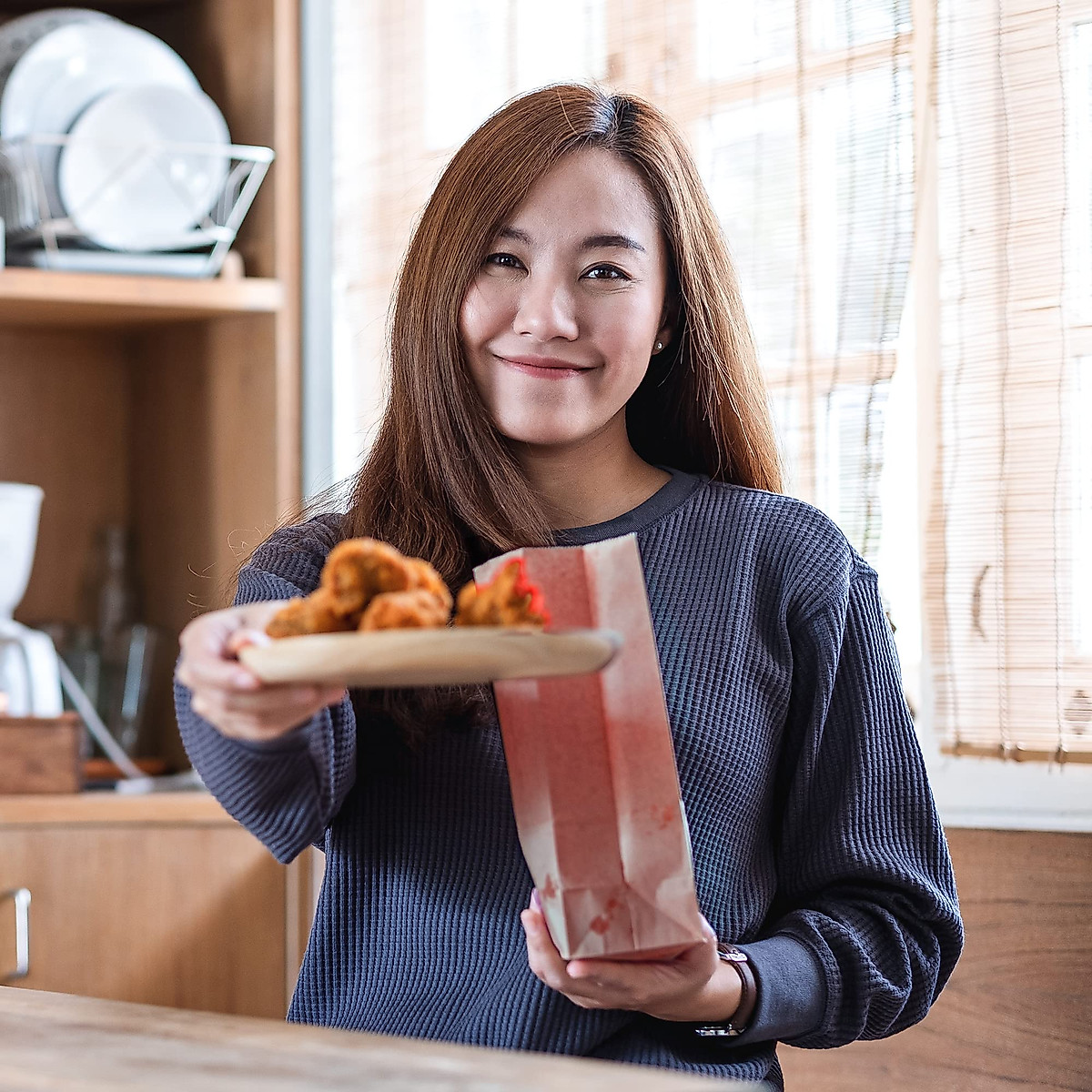 MT Products Brown Paper Bags 5 lb. - Kraft Paper Bakery and Grocery - Pack of 100