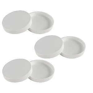 Jarming Collections Replacement Plastic Lids for 32oz Glass Extra Wide Mouth Storage Jars 6 Pack - Not for Ball Wide Mouth Jars