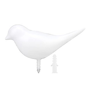Jerliflyer Wall Bird Hook, Resin Bird Coat Hook Advanced Creative Wall Hanging Bird Decorative Art Hat Towel Bag Coat Hanger Family, Living Room, Bedroom, Shop Gift(White)