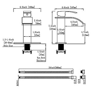 VOTON Bathroom Sink Faucet Oil Rubbed Bronze Waterfall Bathroom Faucet Black Single Handle Single Hole Rv Lavatory Vessel Faucet Basin Mixer Tap Solid Brass Vanity Sink Faucet