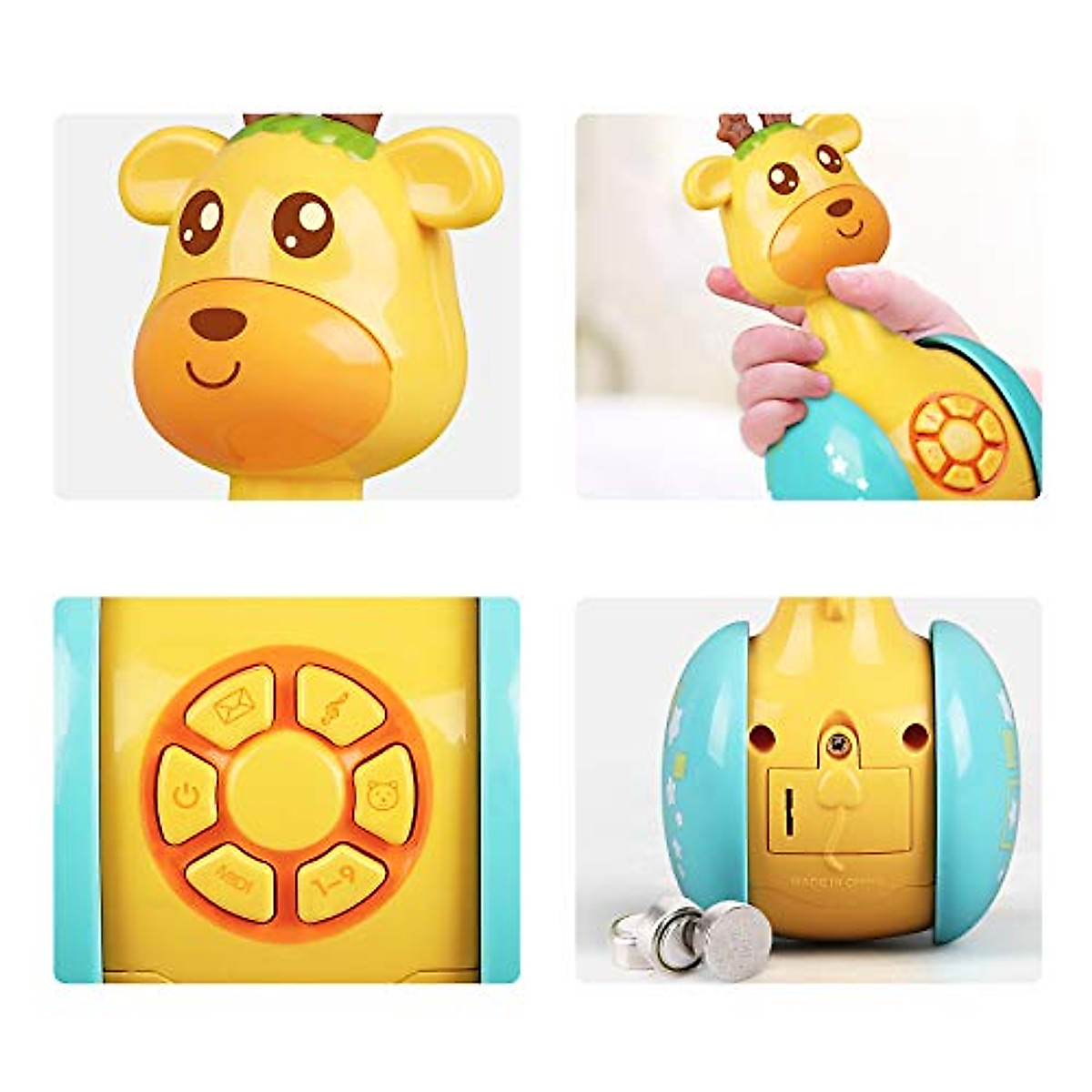 YuanleBao Baby Toys-Giraffe Tumbler Toys with Music and LED Light，Baby Crawling Toys，Cute Rattles Ring Bell Toddler Interactive Learning Development for Baby Toys and Best Gifts（Giraffe）