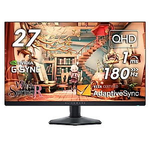 Alienware AW2724DM Gaming Monitor - 27" QHD 180Hz w Overclock, AMD FreeSync Premium Pro, NVIDIA G-SYNC, VESA Display - Black,Black/Silver