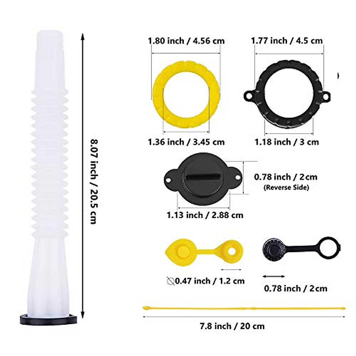 Replacement Gas Can Spouts Improved Design Flexible Pour Nozzle for Older Gas Can Fuel Water Jug 1 2 5 Gal White