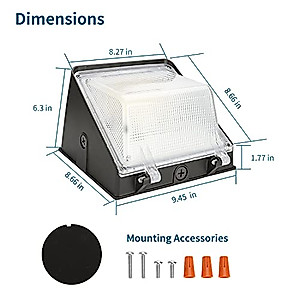 Xbuyee (2 Pack) 80W LED Wall Pack with Dusk-to-Dawn Photocell, Security Outdoor Wall Lights Wall Mounted LED Light Fixture, 120LM/W 5000K 100-277V IP65 Power Tunable (40W/60W/80W)
