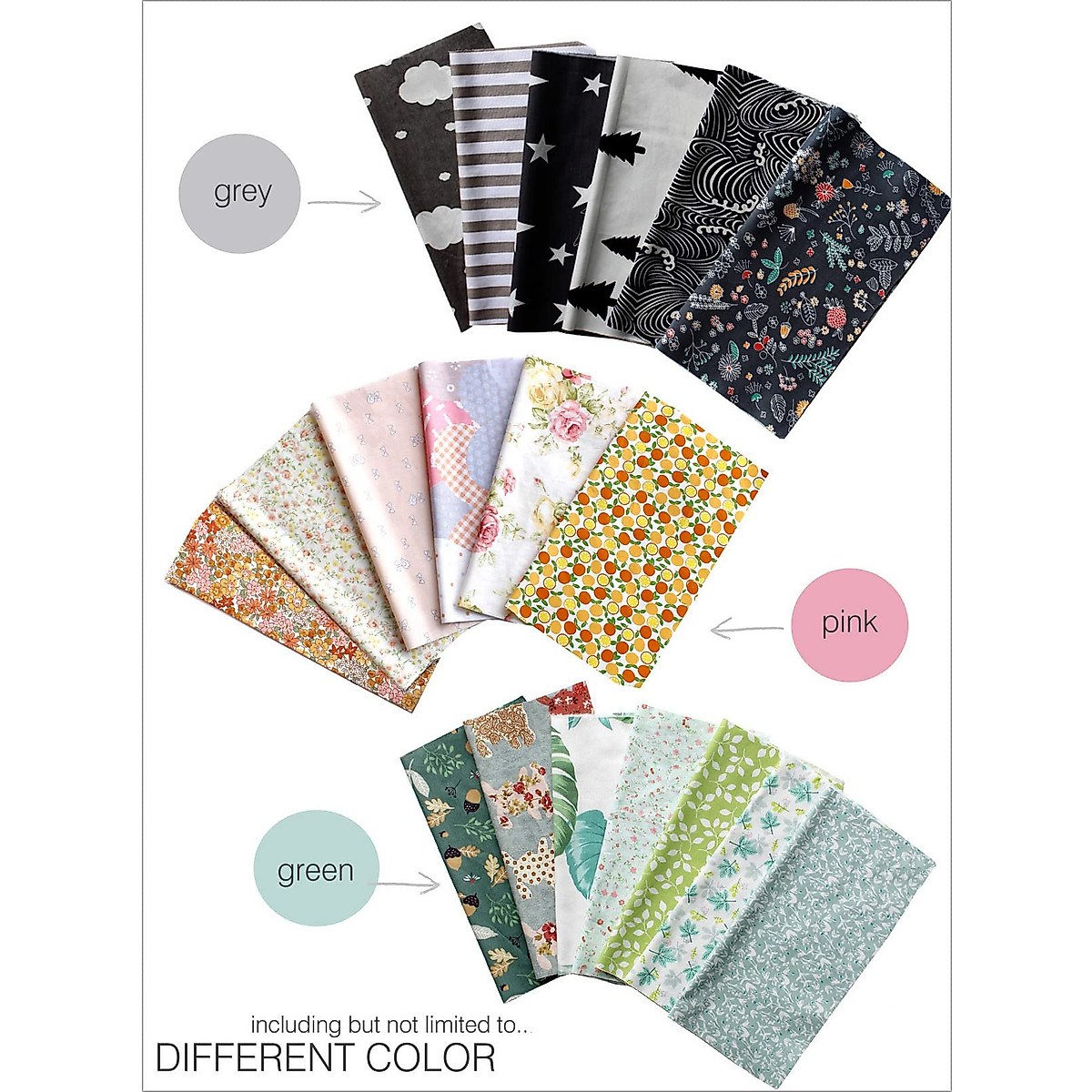Precut Fabrics for Quilting no Repeat Design Printed Floral Cotton Fabric for Patchwork Squares Bundles for Craft DIY /12"*12"/90PCS