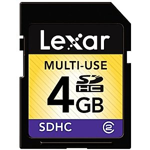 Lexar Professional 4GB Class 4 SDHC Flash Memory Card