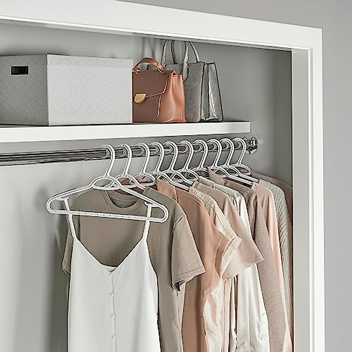 neatfreak! 10 Pack Non-Slip Clothes Hanger, White and Grey